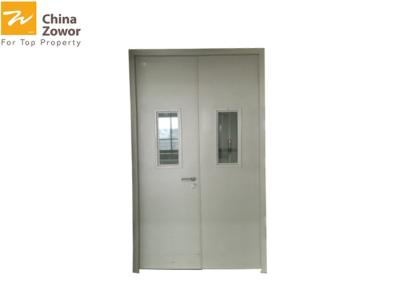 China Various Colors Powder Coating Finish Prehung Steel Fire Safety Door With Vision Panel for sale