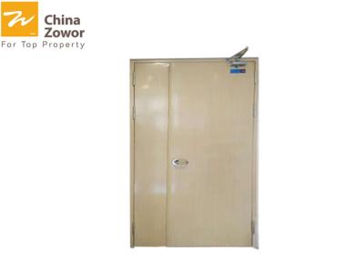 China BS Standard Uneqaul Leaf Oak Wood Finish Steel Insulated Fire Door For Apartment for sale