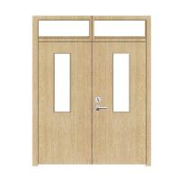 China Dark Grey Powder Coating Fire Rated Steel Door with Vertical Glass - 16-18 Ga. Galvanized Steel, 4'x8' Size for sale