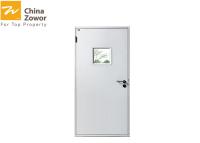 China BS Certified White Color 90 Minute Insulated Fire Door With Vision Panel for sale