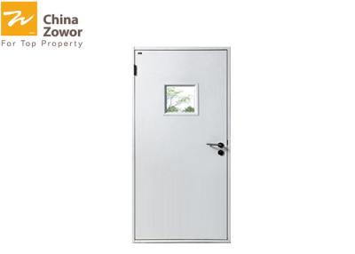 China BS Certified White Color 90 Minute Insulated Fire Door With Vision Panel for sale