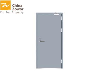 China Single Swing 90 Minute Insulated Commercial Steel Fire Door - 55mm Thickness, 1400×2300mm Size, BS476 & GB12955 Certified for sale