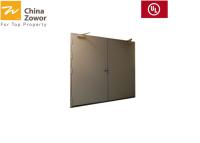 China Gray Color Double Swing Fireproof Steel Door With Vision Panel For Commercial Building for sale