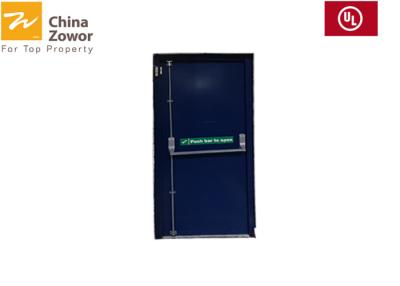 China Single Swing Light Gray Color Powder Coated Fire Safety Door For Commercial Basement for sale