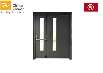 China Double Swing Metal Fire Safety Door With Vision Panel/ Red Color/ Powder Coated Finish for sale