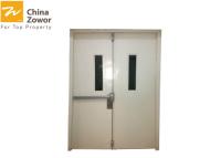 China Double Leaf Gal. Steel Insulated Fire Exit Door With Vision Panel For Commercial Buildings for sale