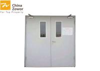 China Double Swing Powder Coating Steel Insulated Commercial Fire Rated Door With Vision Panel for sale