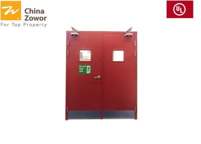China Custom Made Exterior Metal Hinged 40 mm FD30 Fire Resistant Steel Doors/ Powder Coating Finish for sale