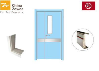 China Red Powder Coated Steel Insulated Fire Door 90 Minute Rated A1.50 Grade with 2100x2300mm Maximum Opening for sale