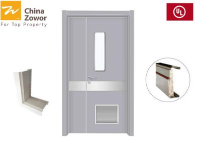 China 5.0 kPa Wind Resistant Single Leaf 90-Minute Steel Insulated Fire Door with 55mm Thickness and CCC Certification for sale