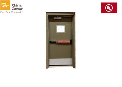 China Powder Coated Steel Fire Rated Door 90 Minute BS476 Certified with 45-64mm Thickness and 35kg/m² Weight for sale