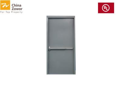 China BS476 Tested 90 Minute Rated Steel Insulated Fire Exterior Door with Glass - 55mm Thickness 120mm Frame for sale