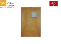 China BS476 Tested Solid Wood Fire Rated Doors 50mm Thick HPL Finish 90min Fire Resistance for sale