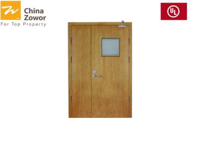 China BS476 Tested Solid Wood Fire Rated Doors 50mm Thick HPL Finish 90min Fire Resistance for sale