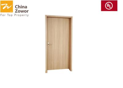 China Brown Panel Wood Fire Door with Steel Frame - 1.5 Hour Fire Rating, 55mm Door Leaf, 110mm Frame for sale