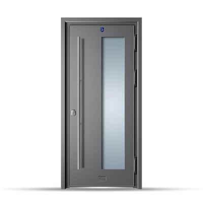 China Customizable Villa Entrance Copper Steel Double Door - 90mm Thickness with 13-Point Security Lock System for sale