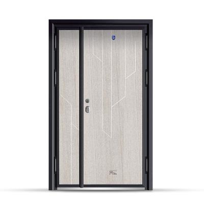 China Double Swing Aluminum Villa Entry Door 2100x900x120mm Security Soundproof Steel Construction for sale