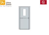 China Powder Coated 1 Hour Fire Rated Metal Door with Glass - 3' x 7' Size, 45mm Thickness, Yellow Color for Residential Buildings for sale