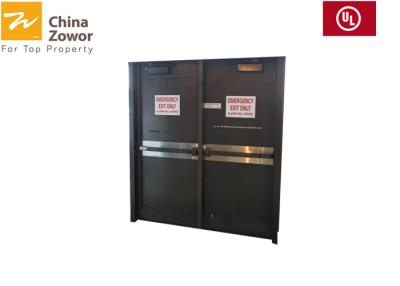 China BS Standard Right Handed Single Swing 1 Hour Fire Rated Metal Door with Glass Insert - 45mm Thickness, 1.2mm Steel Frame for sale