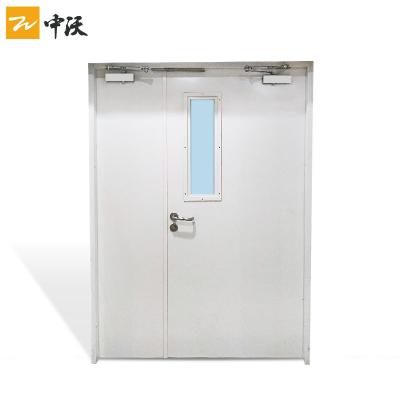 China Dark Gray Unequal Leaf Modern Fire Rated Door with Vertical Glass - 45mm Thick, 2-Hour UL Certified, Max Size 2401mm × 2403mm for sale