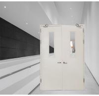 China Red Single Swing Galvanized Steel Fire Exit Door with Honeycomb Paper Core - 45mm Thickness, 1300x2500mm Max Size, 30-120 Minute Fire Rating for sale