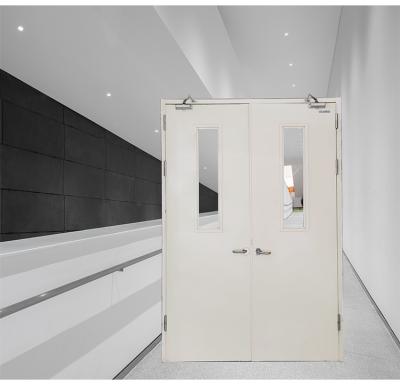 China Red Single Swing Galvanized Steel Fire Exit Door with Honeycomb Paper Core - 45mm Thickness, 1300x2500mm Max Size, 30-120 Minute Fire Rating for sale