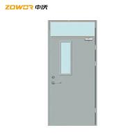 China Gray Single Swing Steel Fire Exit Door with Two-Point Push Bar - 120 Minute Fire Rating - Max Size 4' x 8' for sale