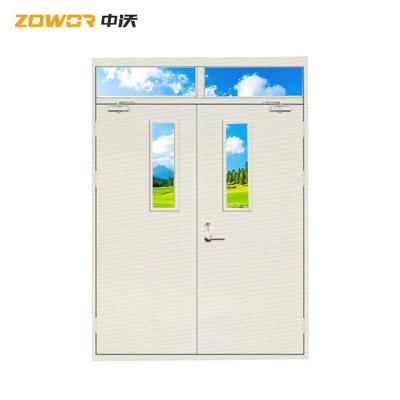 China Grey Single Hinged Steel Fire Exit Door with 45mm Thickness and 1.0mm Galvanized Steel Construction - UL Listed for sale