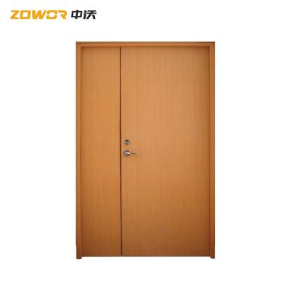 China 90-Minute UL Listed Steel Fire Exit Door - 45mm Thick with Honeycomb Core - Red Powder Coated for sale