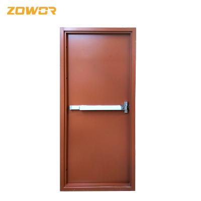 China Red Powder Coated Steel Fire Exit Door 45mm Thick 16 Ga Face Sheet with UL Certification and Custom Sizes for sale