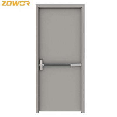 China 60-Minute Fire-Rated Steel Exit Door with Orange Finish - 0.8mm Galvanized Steel, 43mm Honeycomb Core for sale