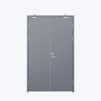 China Red Steel Fire Exit Door 1 Hour Rated with Sound Insulation - Standard Size 3' x 7' - 1.0mm Steel Construction for sale