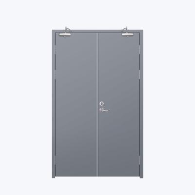 China Red Steel Fire Exit Door 1 Hour Rated with Sound Insulation - Standard Size 3' x 7' - 1.0mm Steel Construction for sale
