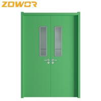 China Antibacterial Double Swing Outwards Fireproof Door with 90-120mm Frame Depth and 1.2mm Steel Sheet for Hospital Use for sale