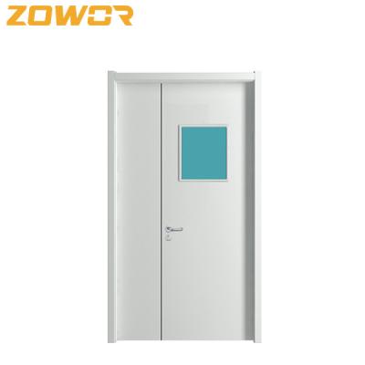 China Galvanized Steel Vision Panel UL Louver Hospital Fire Door - 30/60/90 Min Fire Rating with 50N Opening Force for sale