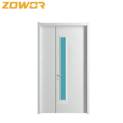 China 2-Hour Fire Rated Magnesium Oxide Hospital Door with 1.2mm Steel Frame for Patient Room Safety for sale