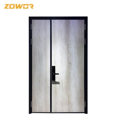 China Fireproof Anti-Theft Entry Door 1200x2100mm with 1-Hour Fire Rating and Door Viewer - GB12955-2008 Certified for sale