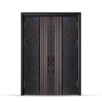 China America style stainless steel door Housing villa wrought iron single and half security steel door for sale