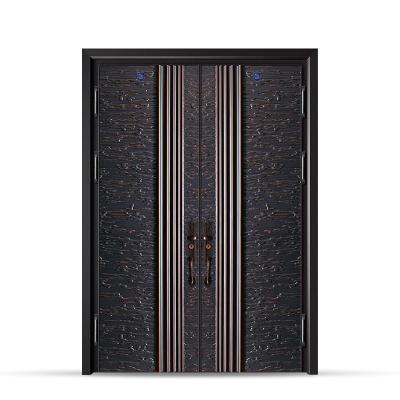 China America style stainless steel door Housing villa wrought iron single and half security steel door for sale