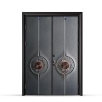 China Villa Front Exterior Door Steel Flush Entrance Door customized size dubai style for sale