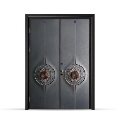 China Villa Front Exterior Door Steel Flush Entrance Door customized size dubai style for sale