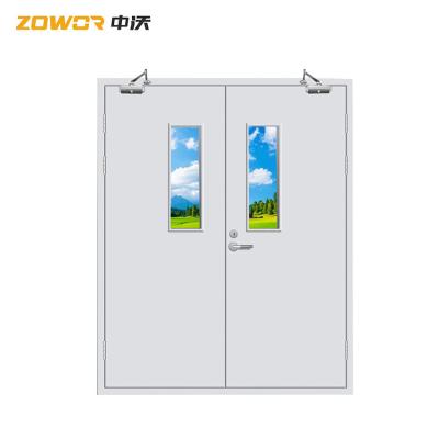 China Single Leaf Fireproof Entry Door 1.5 Hour Grade A Rating with 55mm Thick Steel Construction and Optional Fingerprint Security for sale