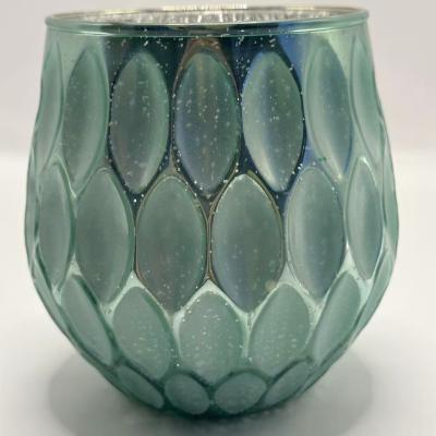 China Green Silver Plated Starry Candle Holder Vase 2 In 1 Design For Romantic Decor for sale