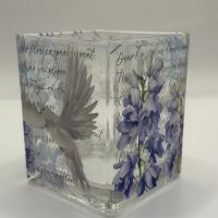 China Lead Free Glass Cube Vase Candle Holder 10x10x12cm 4mm Thick For Modern Home Decor for sale