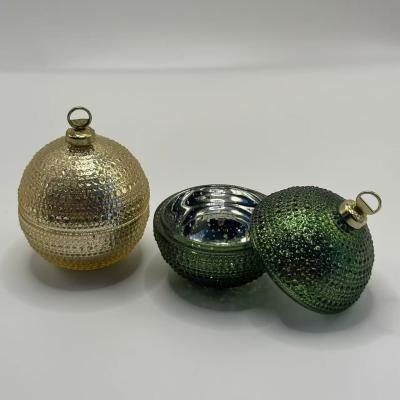China Silver Plated Sprayed Color Glass Storage Canister 500ml Candle Holder for Elegant Decor for sale