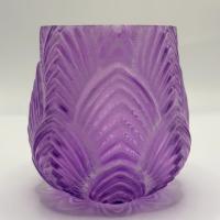 China Flower Shape Decorative Glass Vase Sprayed Color Glass Vessel Petal Silhouette Lead Free for sale