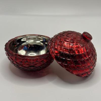 China 2 In 1 Silver Plated Decorative Glass Canister And Candle Holder 500ml Custom Logo for sale