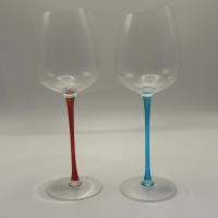 China Sprayed Color Stem Wine Glass Lead-Free Crystal Dishwasher Safe for Modern Dining for sale