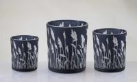 China Holiday Reed Diffuser Glass Candle Holder Christmas Design for Festive Home Decor for sale