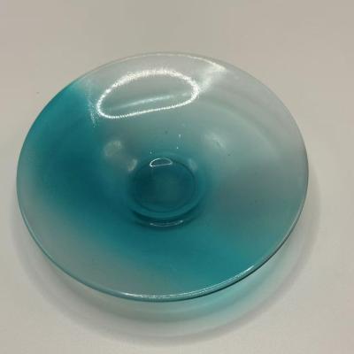 China Teal Color Glass Bowl Dinner Plate Set Elegant Dining For Stylish Table Settings for sale